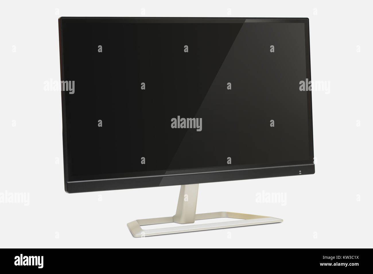 Modern Monitor with reflection on screen white background Stock Photo ...