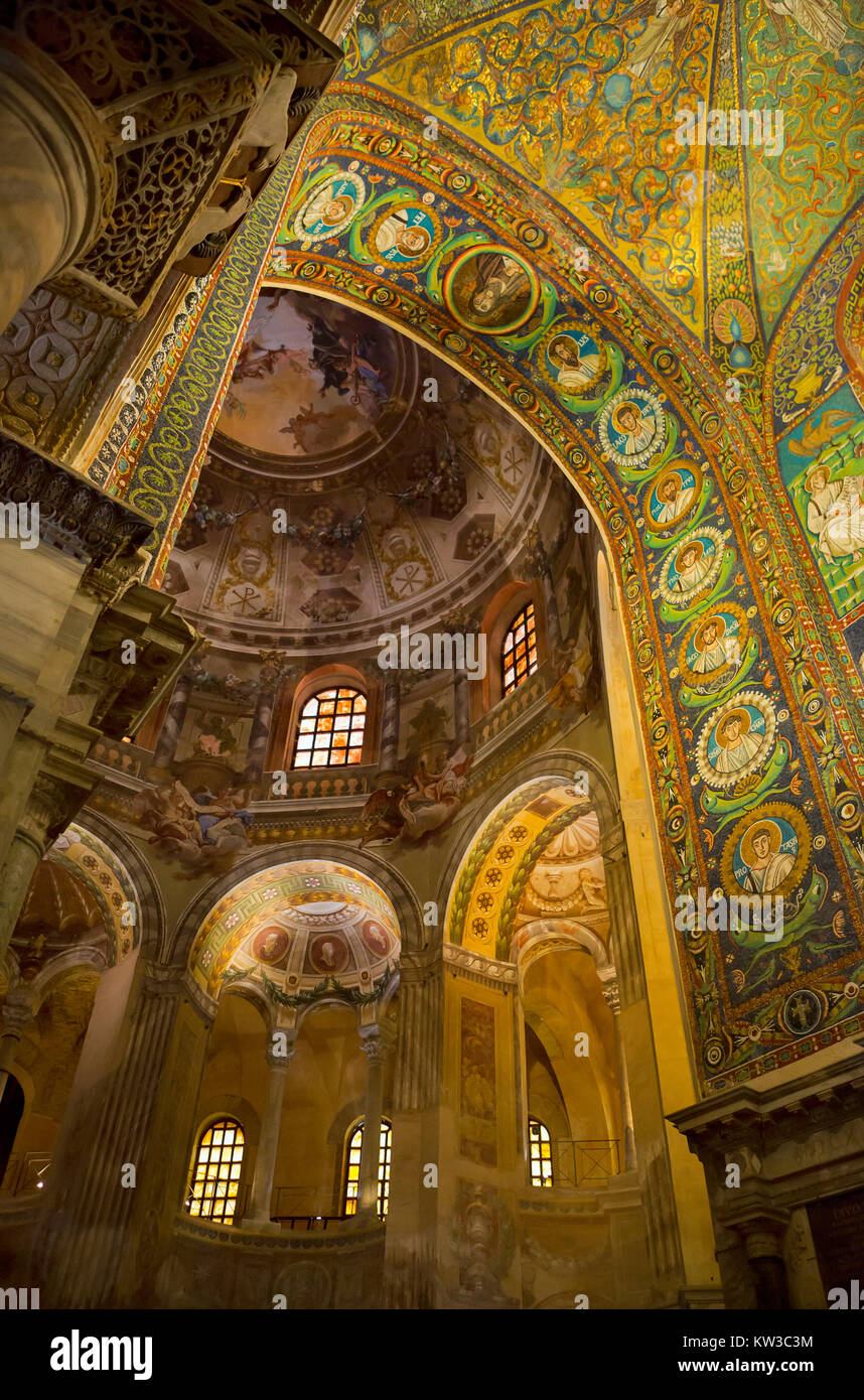 Byzantine mosaics at the Basilica S. Vitale in Ravenna, Italy. This is ...