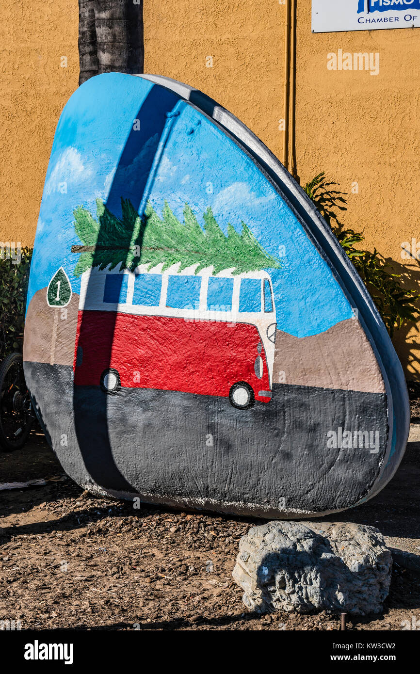 Giant concrete clam at Pismo Beach, CA. There are three giant concrete ...