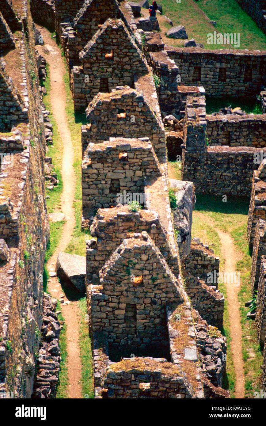Machu Picchu,Inca storehouses,Peru Stock Photo - Alamy