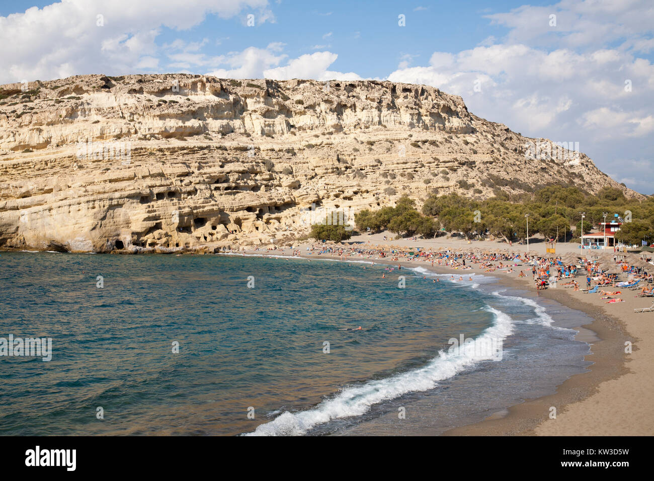 Matala beach, Crete island, Greece, Europe Stock Photo - Alamy