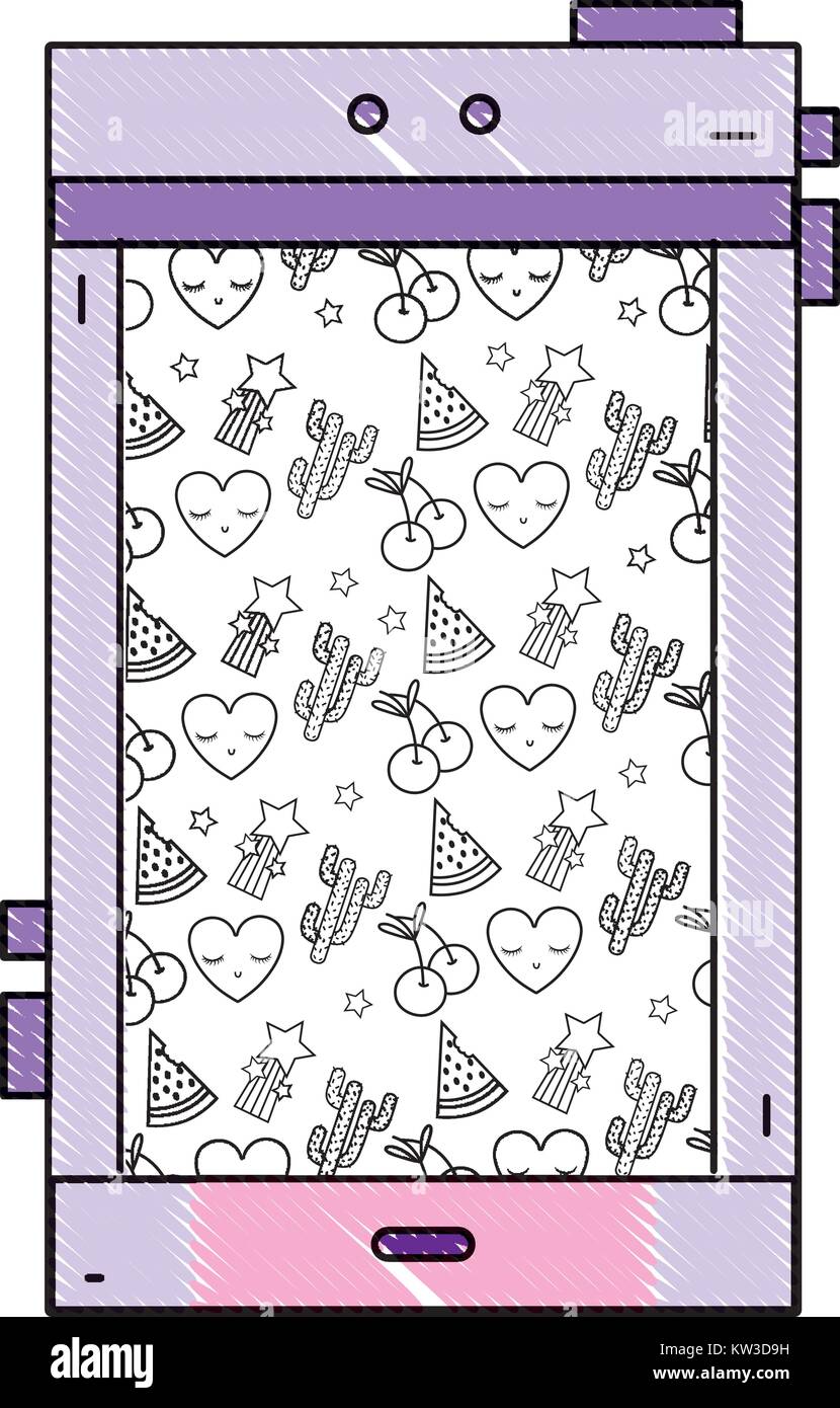 grated smartphone to call and talk communication technology vector illustration Stock Vector ...