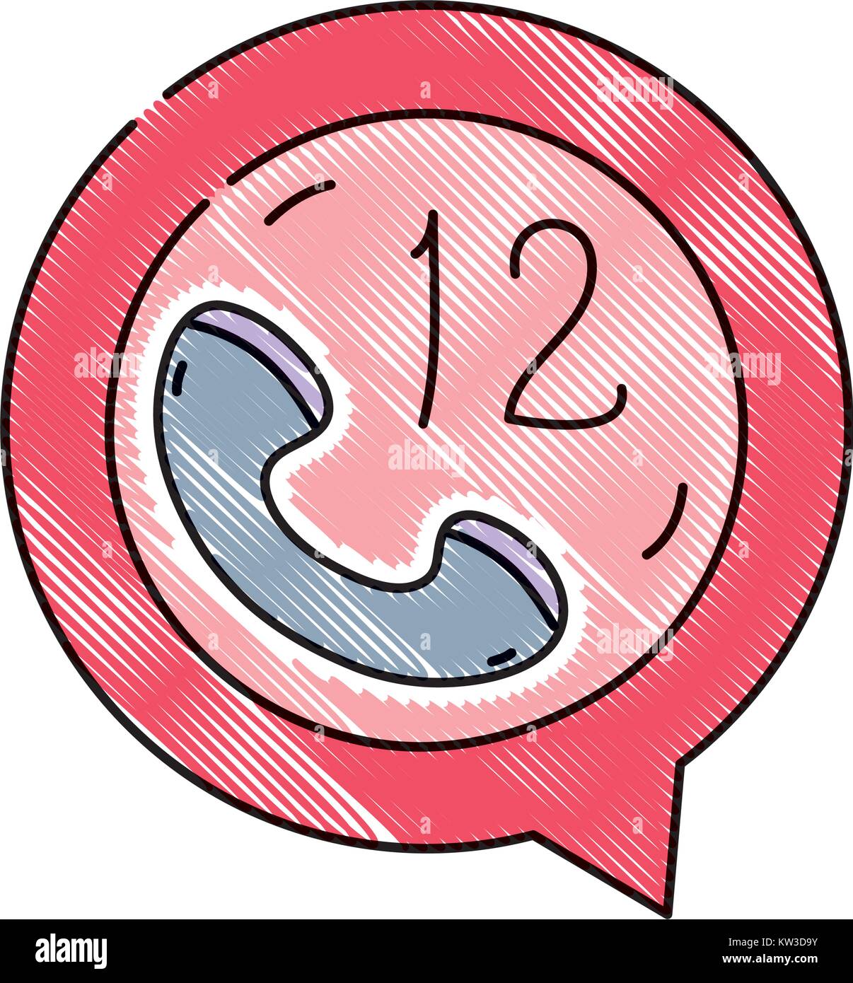 grated phone lost call sign inside chat bubble vector illustration ...