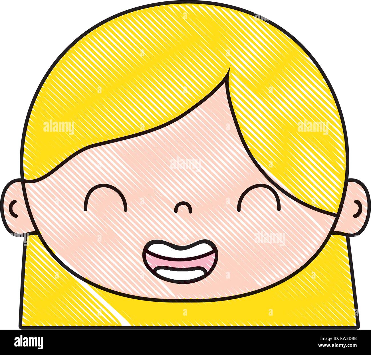 grated smile avatar girl head with hairstyle vector illustration Stock ...