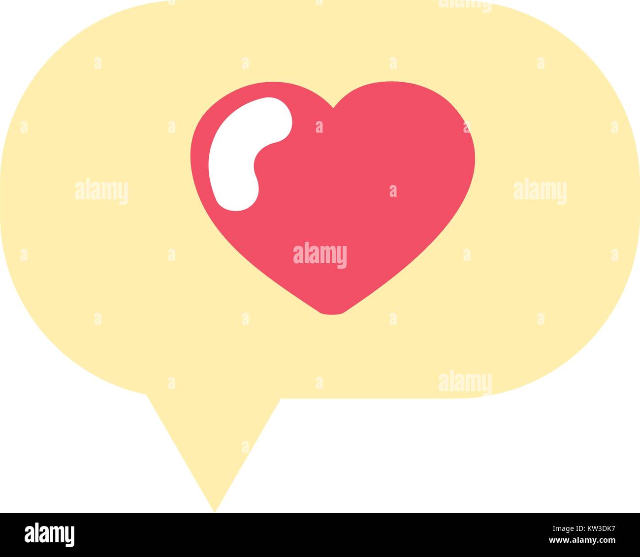 full color heart inside chat bubble text message vector illustration ...