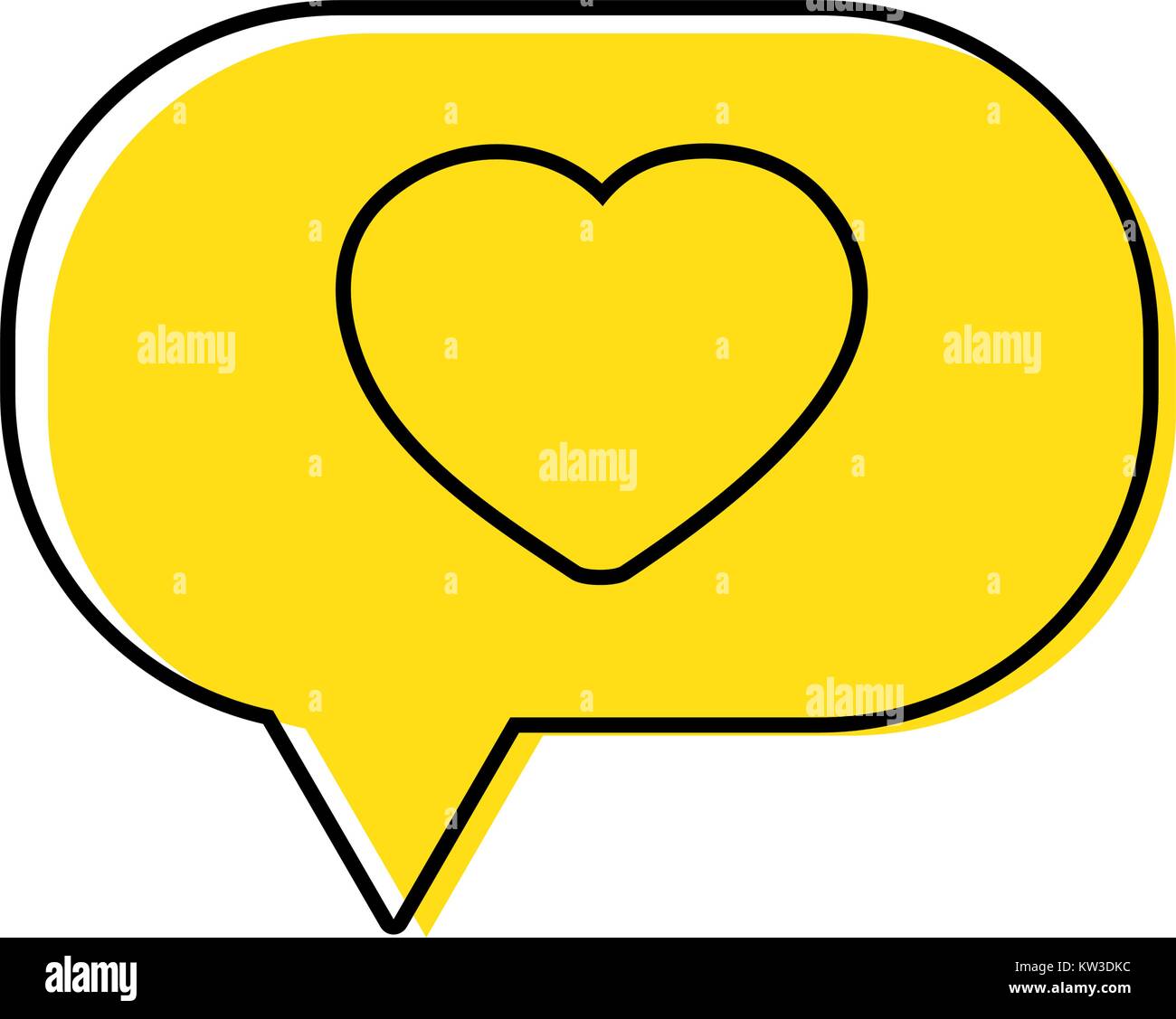 color heart inside chat bubble text message vector illustration Stock ...