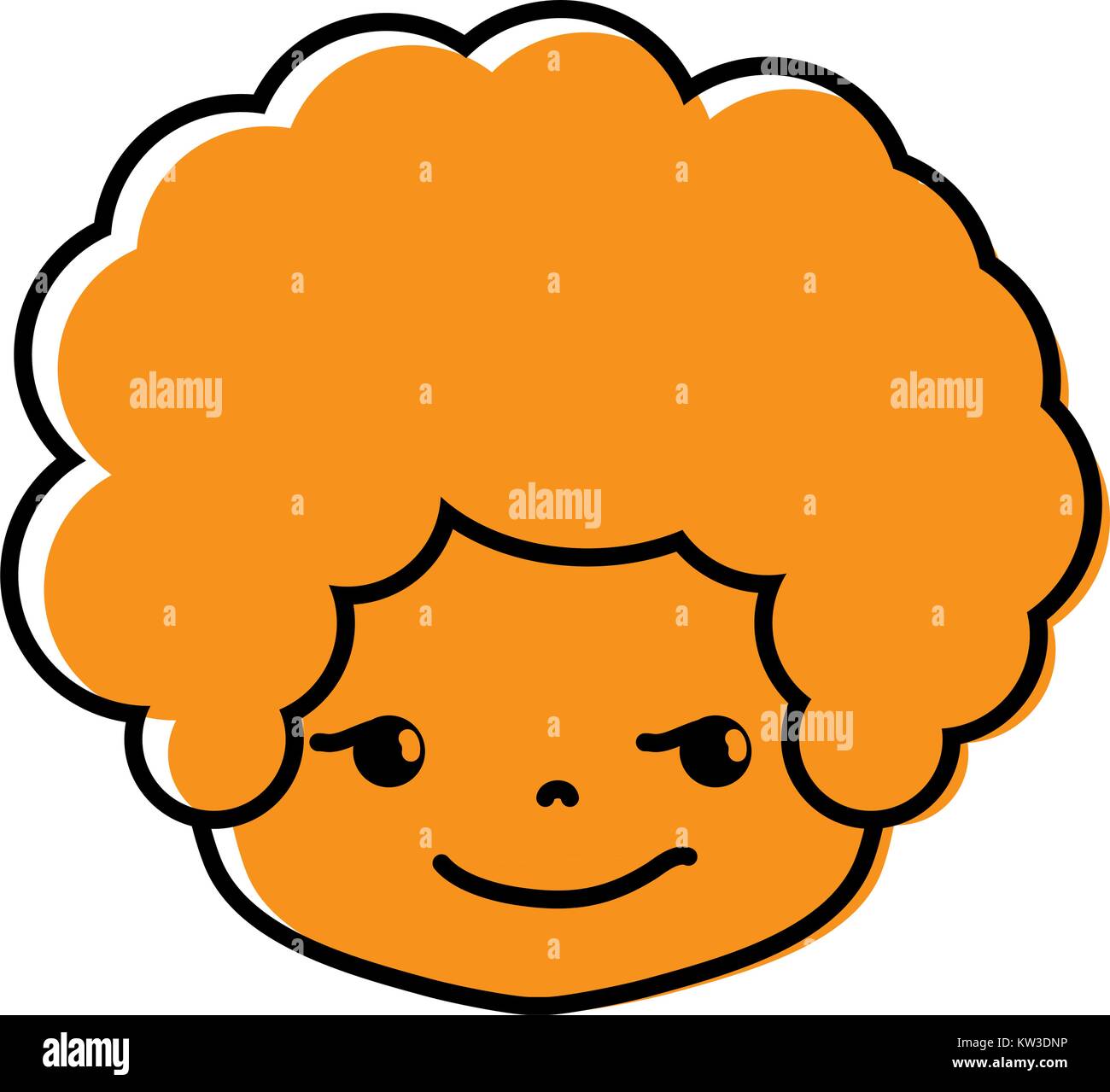 color boy head with curly hair and rogue face vector illustration Stock ...