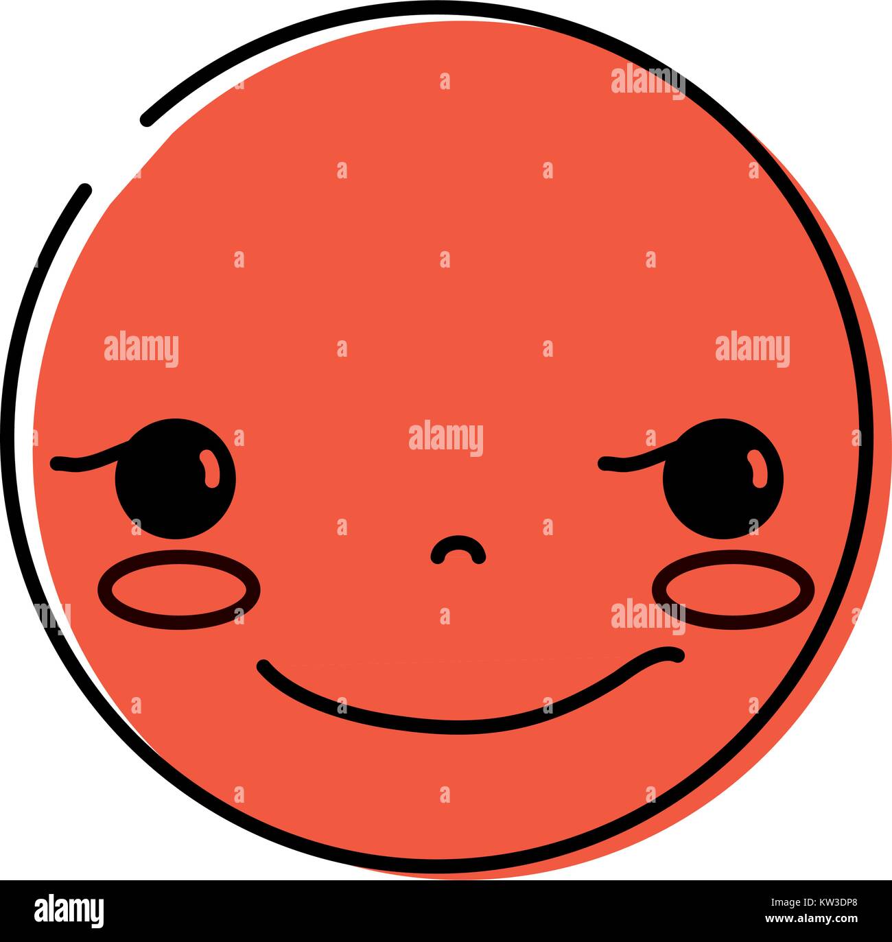 color kawaii head with cute rogue face vector illustration Stock Vector ...