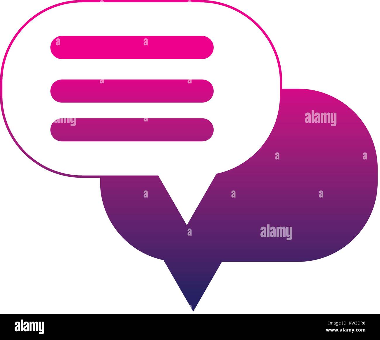 silhouette chat bubbles text notes message vector illustration Stock ...