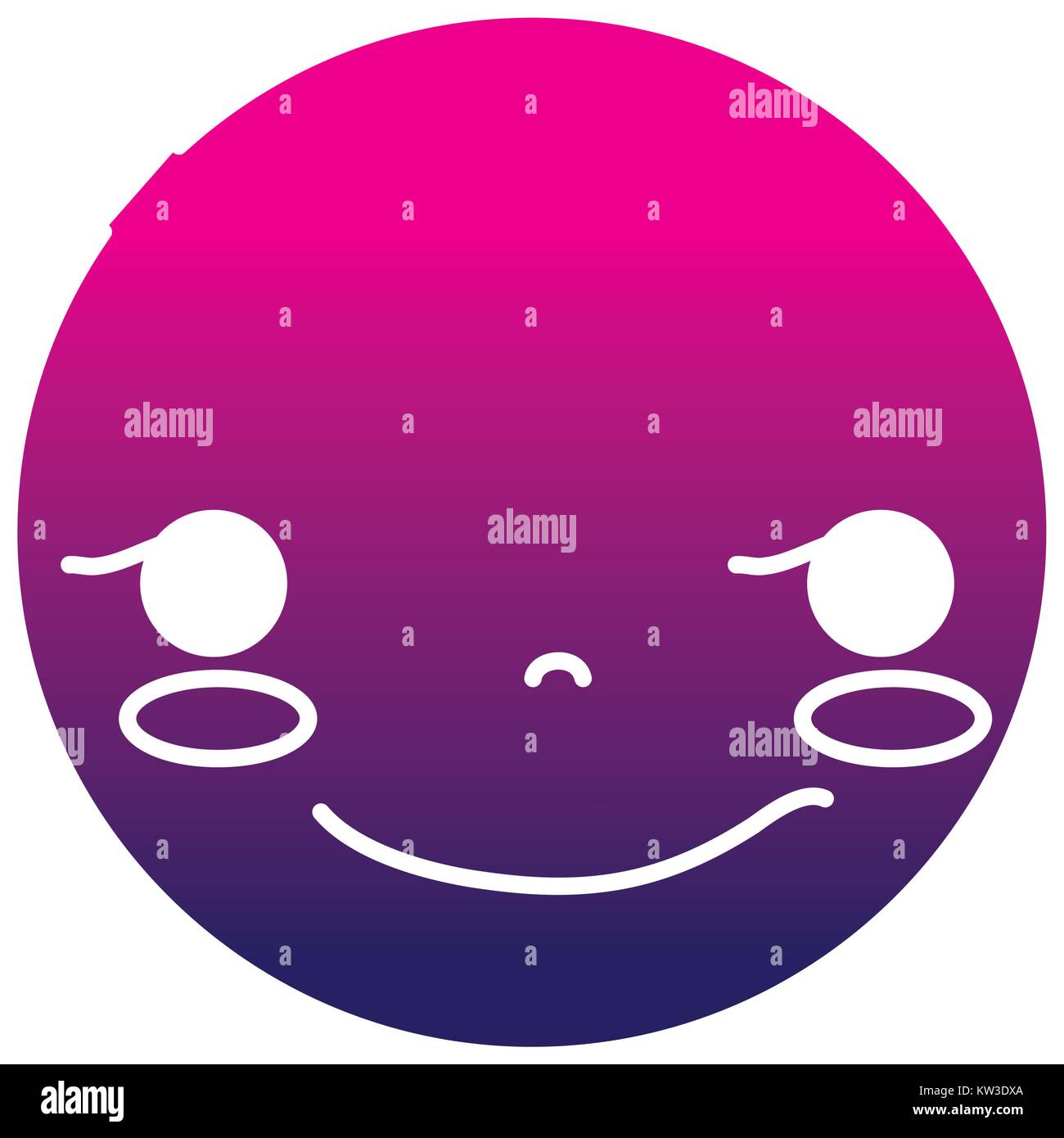 silhouette kawaii head with cute rogue face vector illustration Stock ...