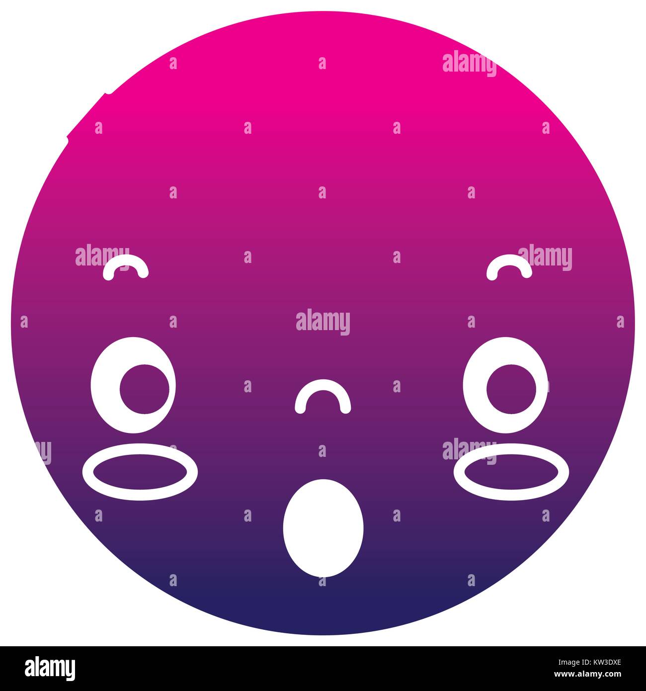 silhouette kawaii head with cute scared face vector illustration Stock ...