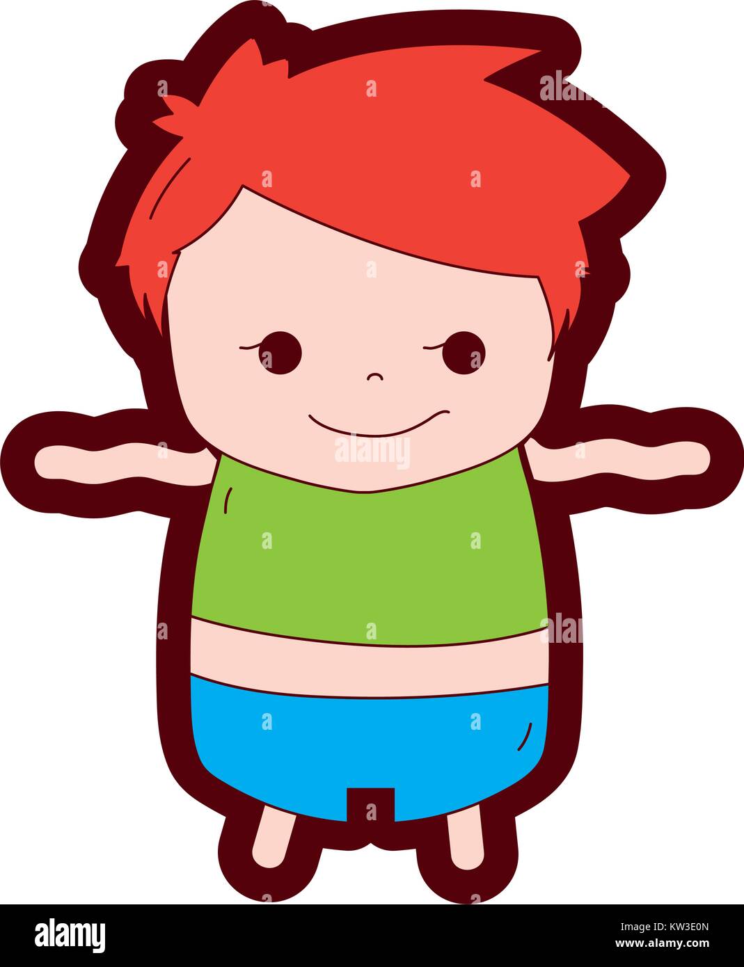 line color boy with hairstyle design and rogue face vector illustration ...