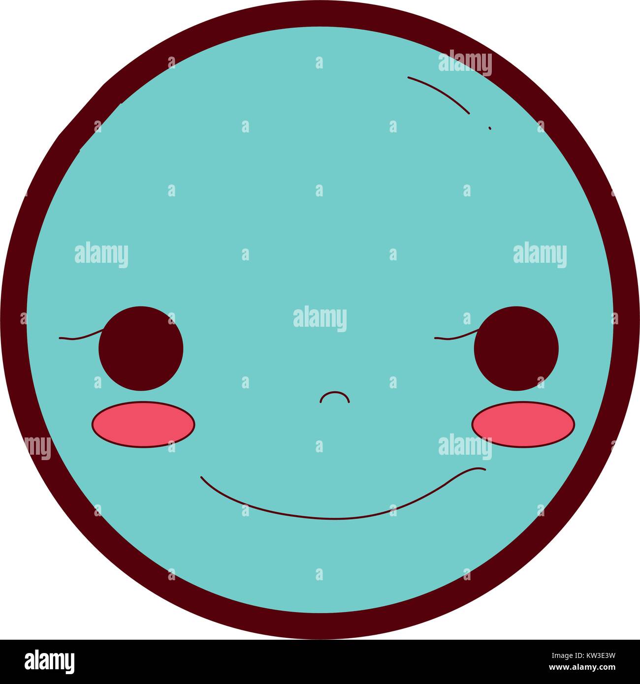 line color kawaii head with cute rogue face vector illustration Stock ...