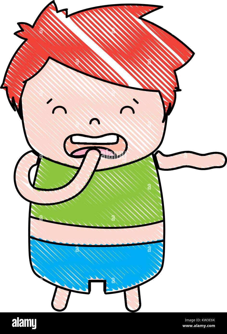 grated boy with hairstyle design and disgusted face vector illustration ...