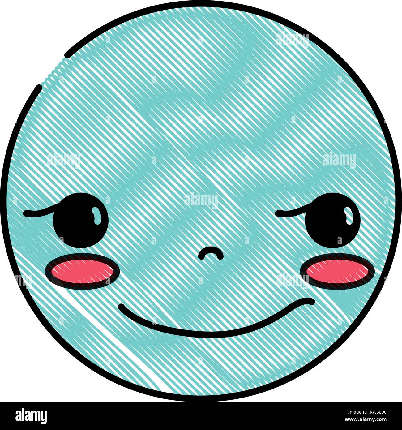 grated kawaii head with cute rogue face vector illustration Stock ...