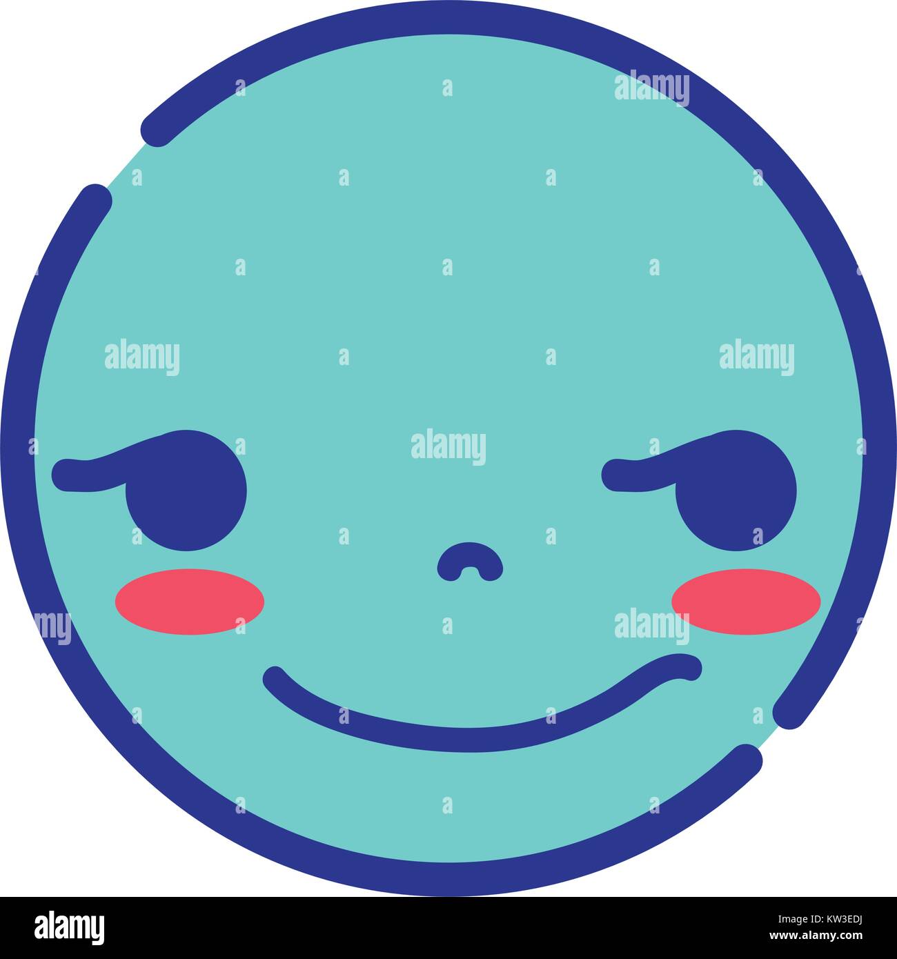 colorful kawaii head with cute rogue face vector illustration Stock ...