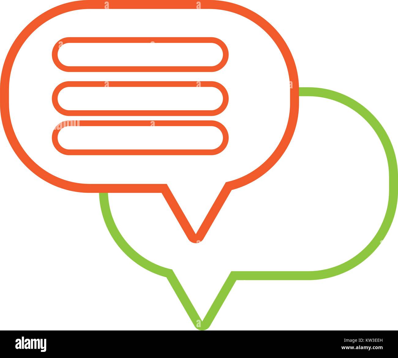 color line chat bubbles text notes message vector illustration Stock ...
