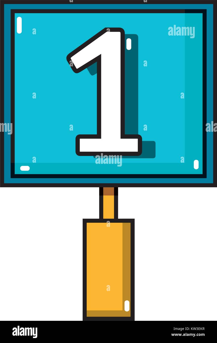 number one emblem symbol design vector illustration Stock Vector Image ...