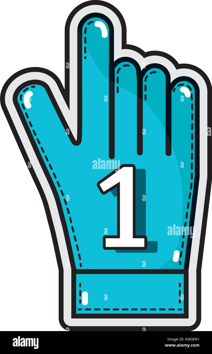 number one symbol in the glove sign vector illustration Stock Vector ...