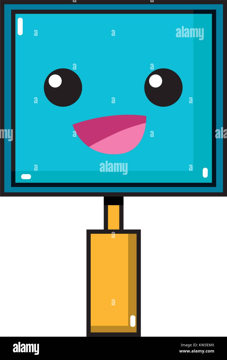 happy and cute cherring board kawaii vector illustration Stock Vector ...