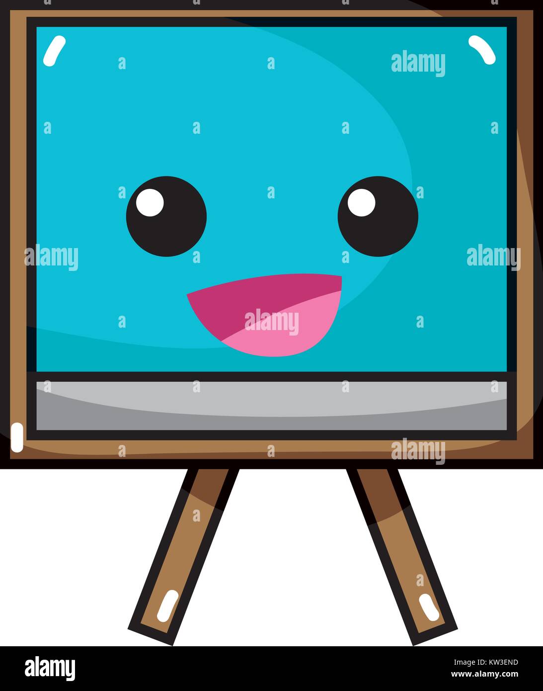 happy and cute board object kawaii vector illustration Stock Vector ...