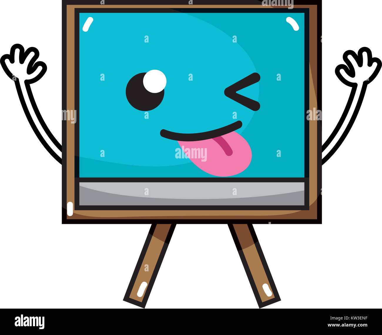 funny and cute board object kawaii vector illustration Stock Vector ...