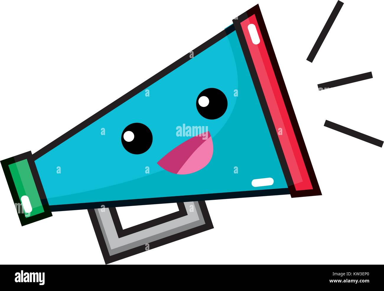 happy and cute megaphone object kawaii vector illustration Stock Vector ...