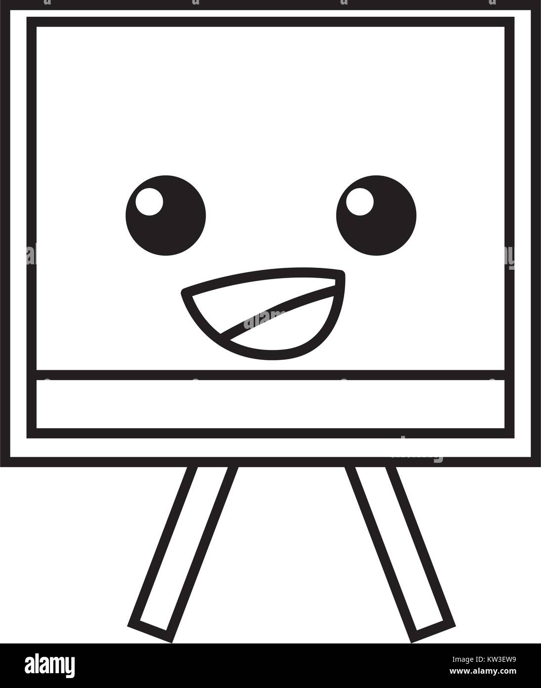 line happy and cute board object kawaii vector illustration Stock ...