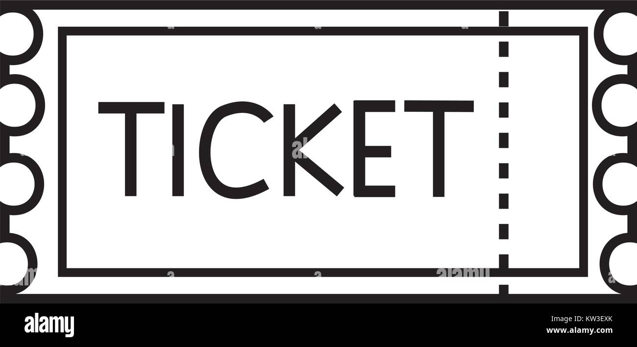 line ticket design to entertainment event coupon vector illustration ...