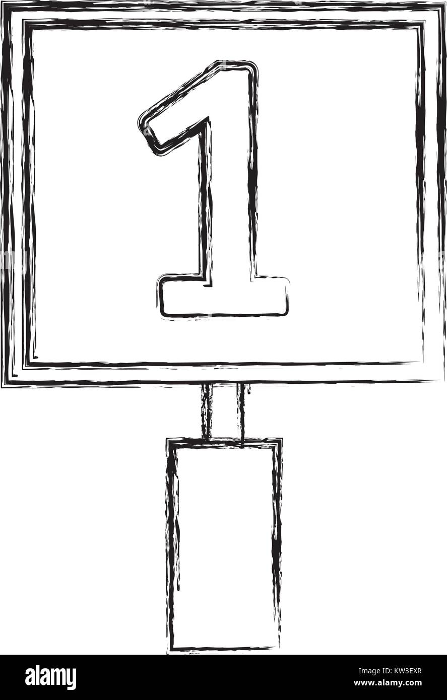 figure number one emblem symbol design vector illustration Stock Vector ...