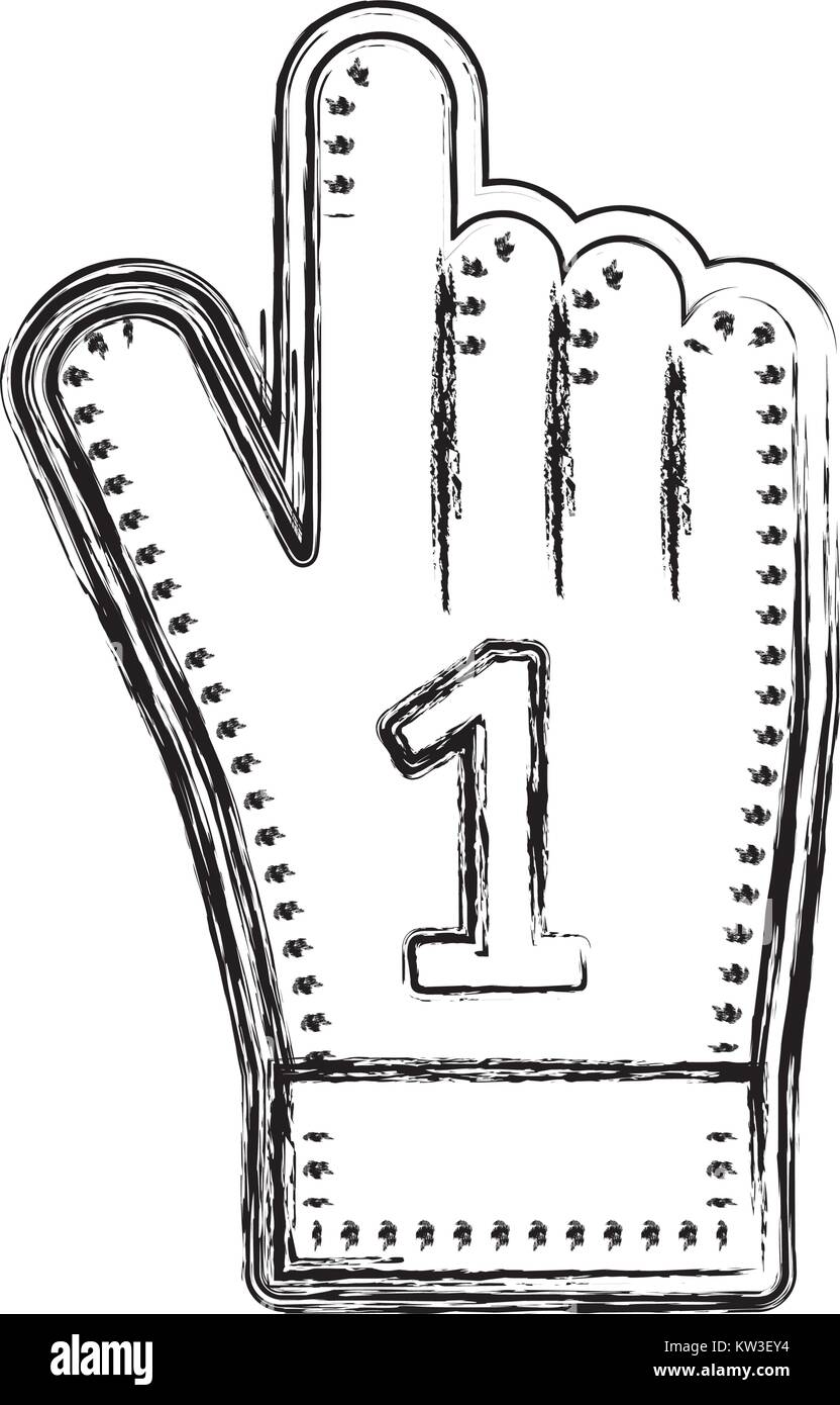 figure number one symbol in the glove sign vector illustration Stock ...