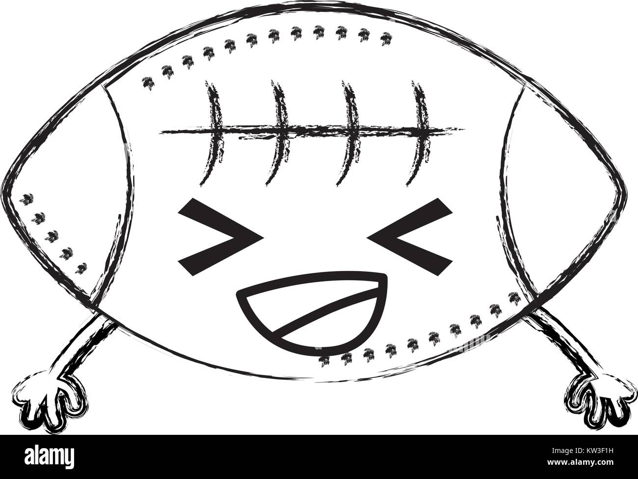 figure happy american ball kawaii with arms vector illustration Stock ...