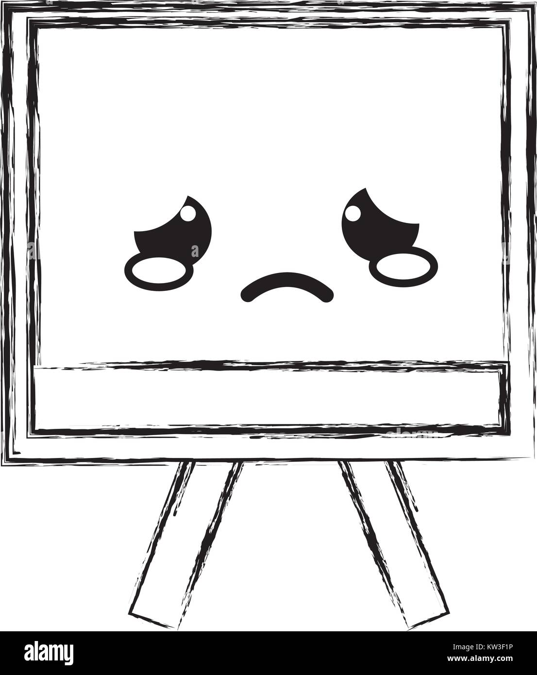 figure sad and tender board object kawaii vector illustration Stock ...