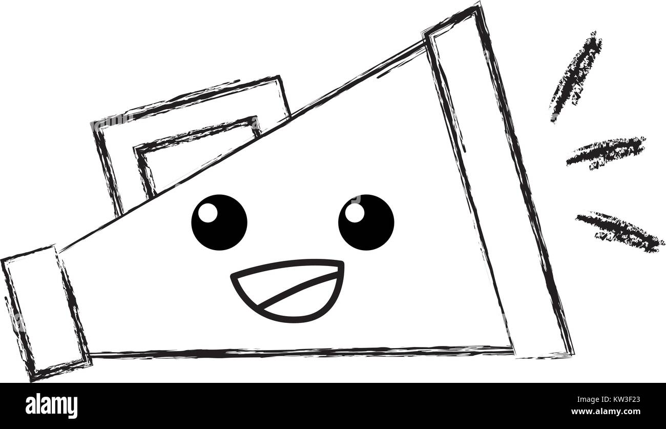 figure happy and cute megaphone object kawaii vector illustration Stock ...