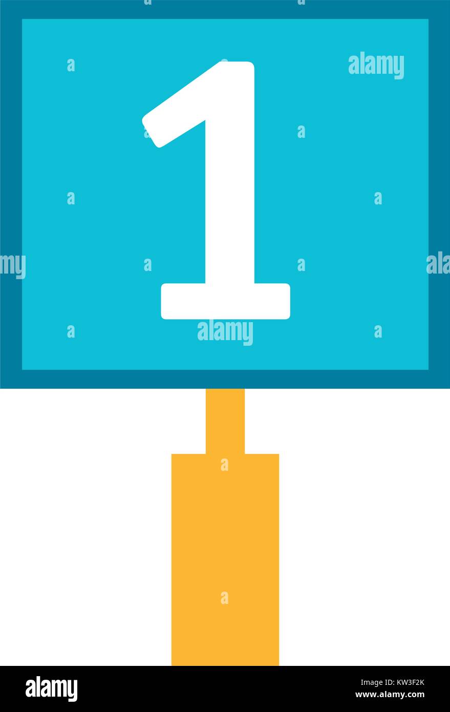 colorful number one emblem symbol design vector illustration Stock ...