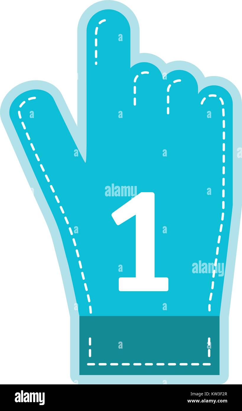 colorful number one symbol in the glove sign vector illustration Stock ...