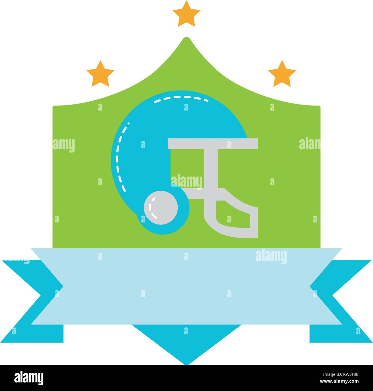 colorful helmet protection emblem with stars and ribbon design vector ...