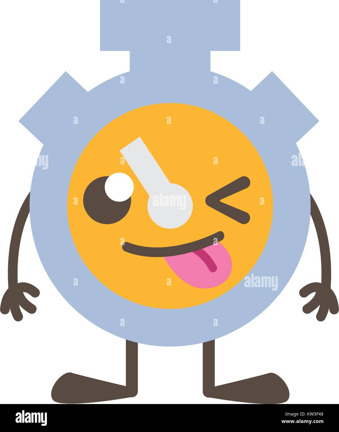 colorful funny and cute chronometer object kawaii vector illustration ...