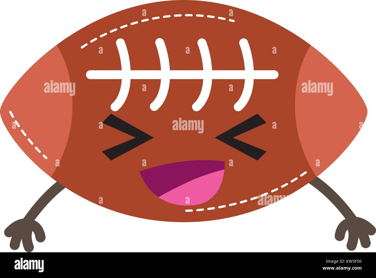 colorful happy american ball kawaii with arms vector illustration Stock ...