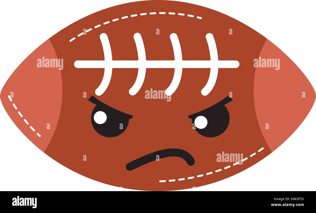 colorful angry and cute american ball kawaii vector illustration Stock ...