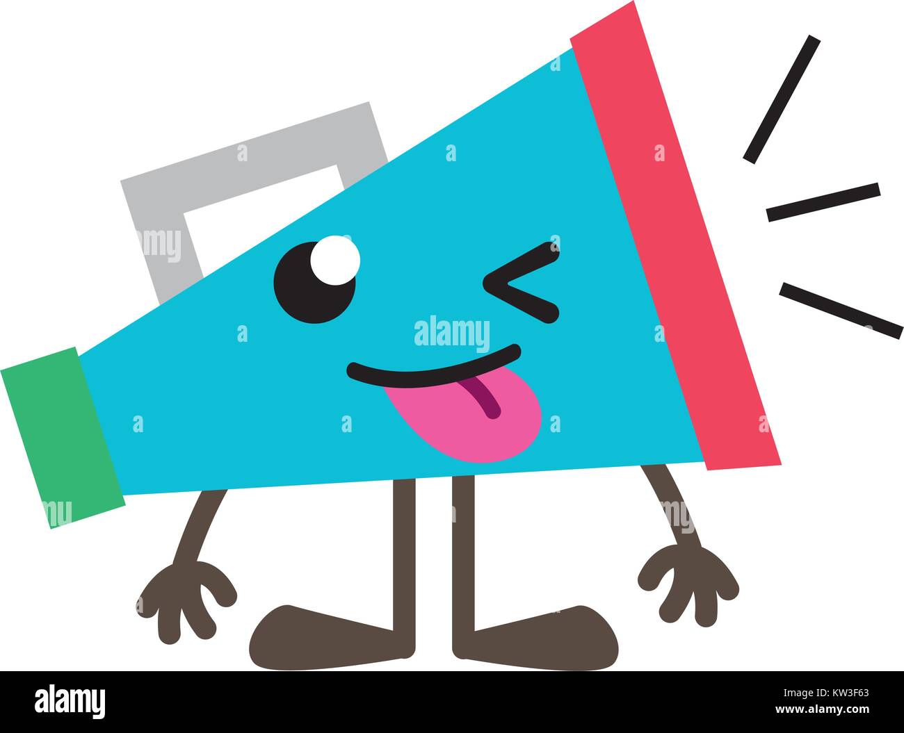 colorful funny megaphone object kawaii with arms and legs vector ...