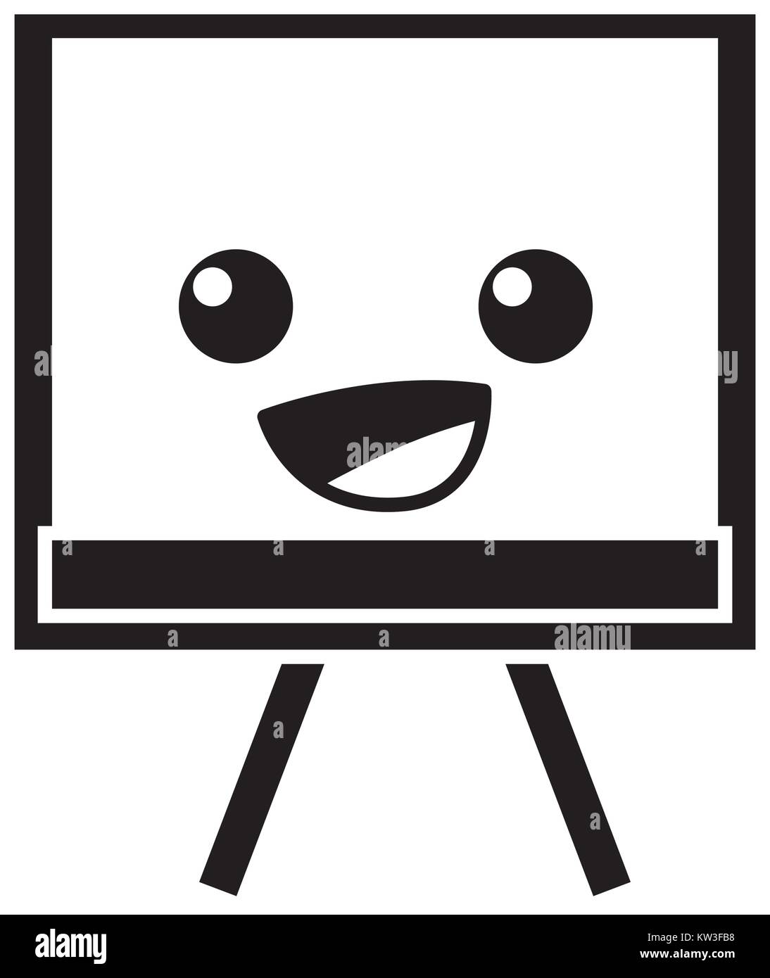 contour happy and cute board object kawaii vector illustration Stock ...
