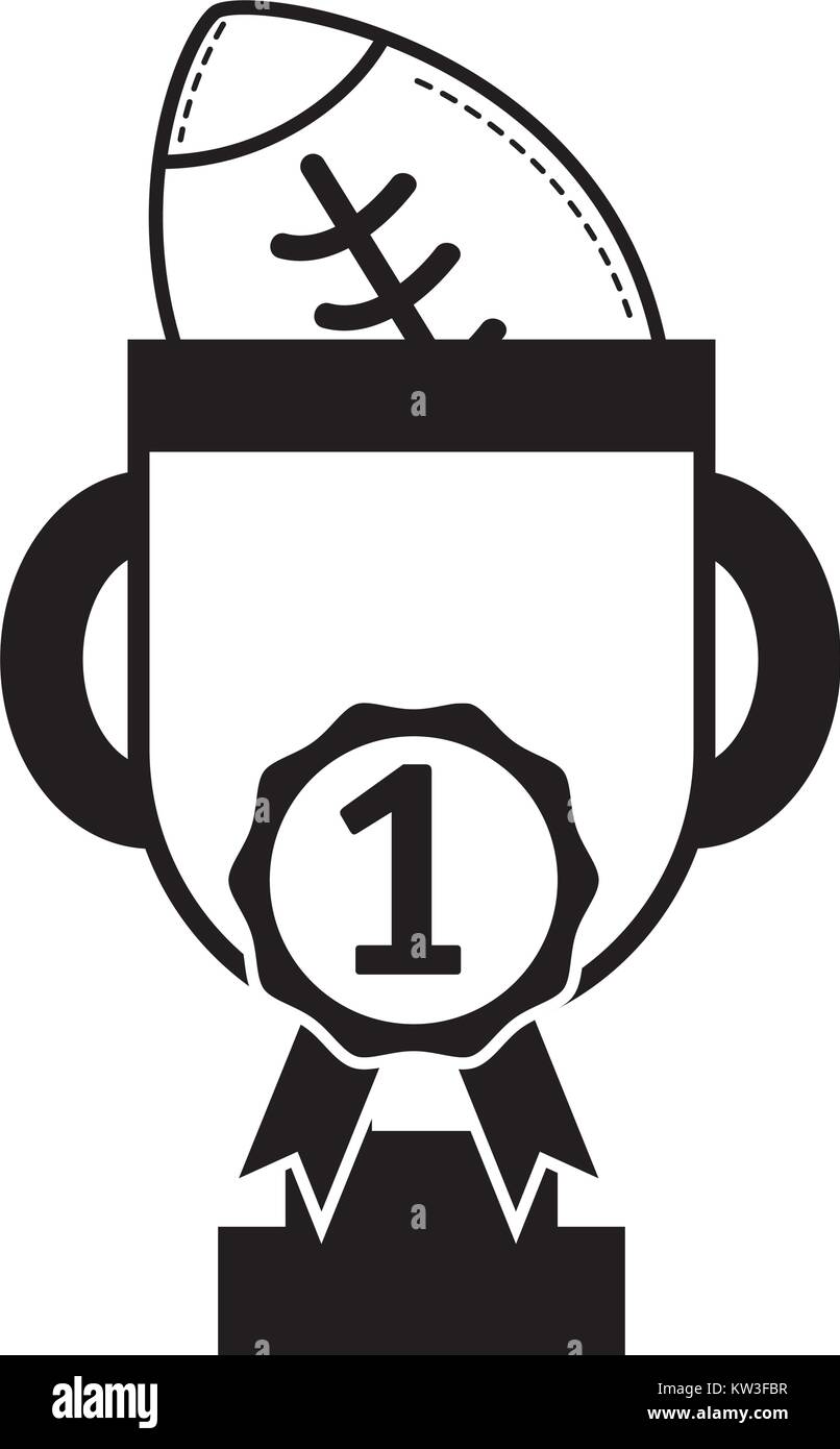contour cup prize with medal symbol to win competition vector ...
