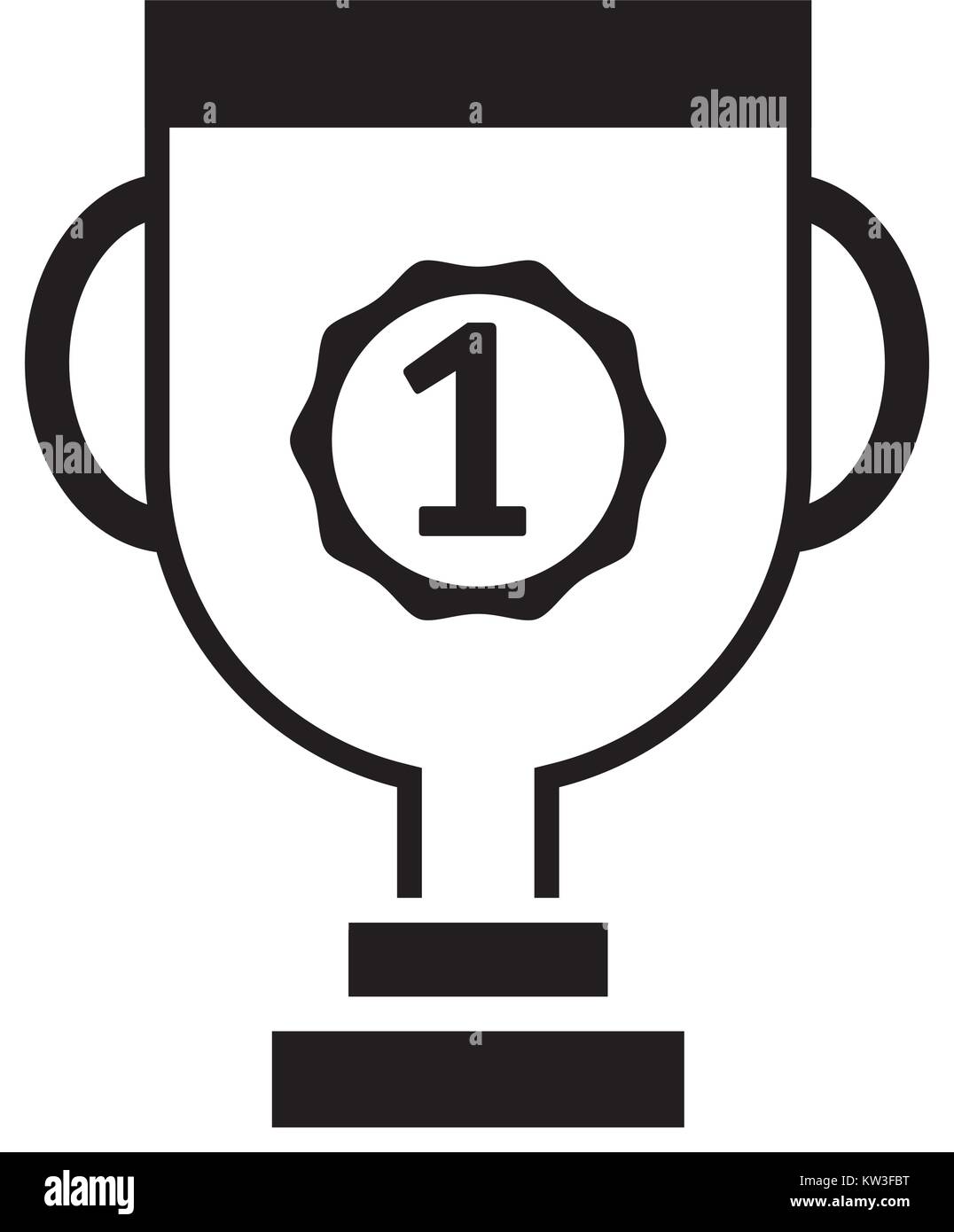 contour cup prize symbol to win competition vector illustration Stock ...