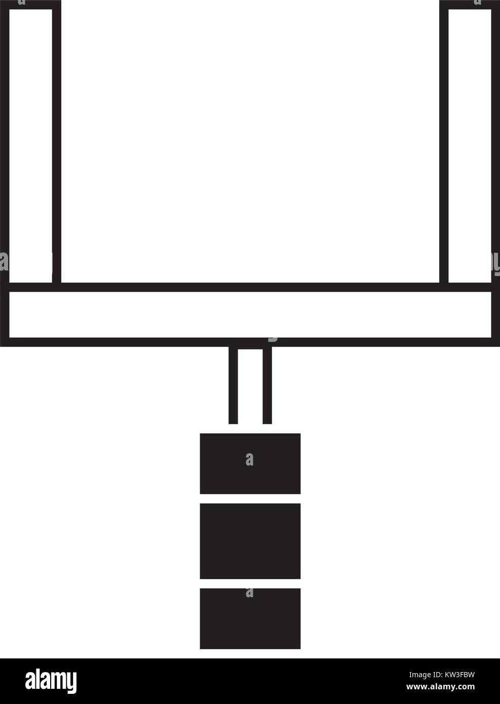 contour goal post to football field sport vector illustration Stock ...
