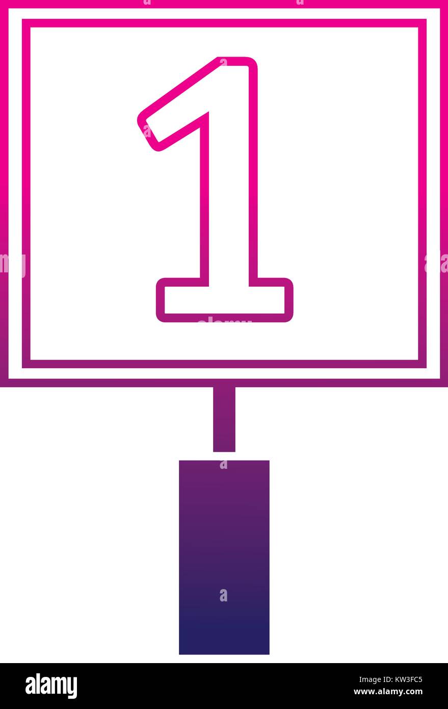 silhouette number one emblem symbol design vector illustration Stock ...