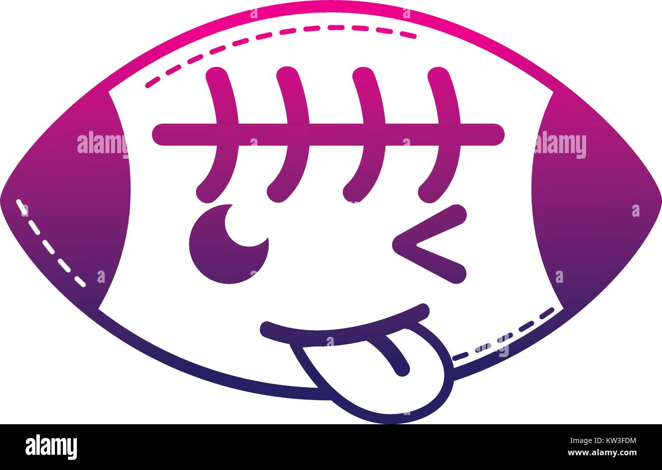 silhouette funny and cute american ball kawaii vector illustration ...