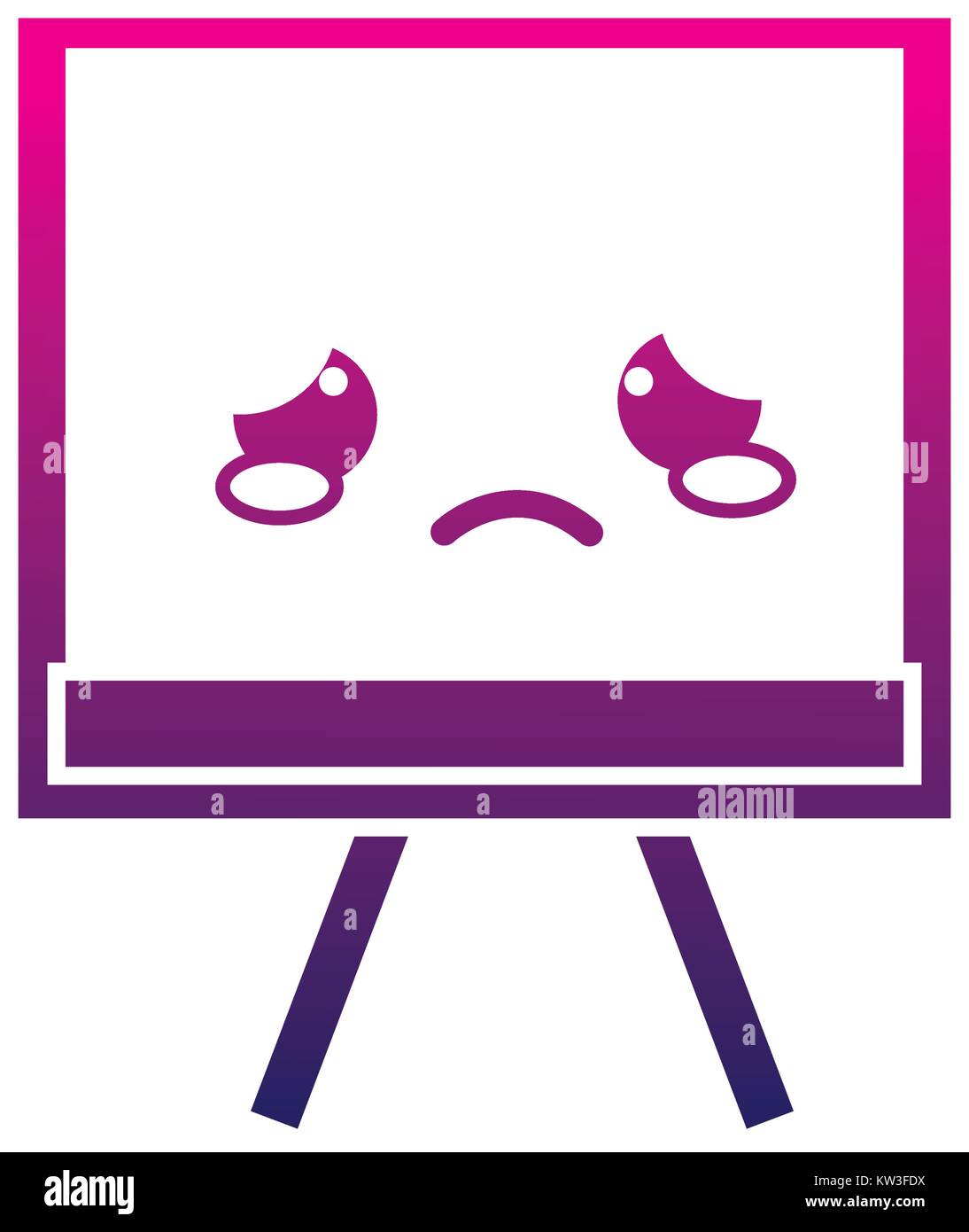 silhouette sad and tender board object kawaii vector illustration Stock ...
