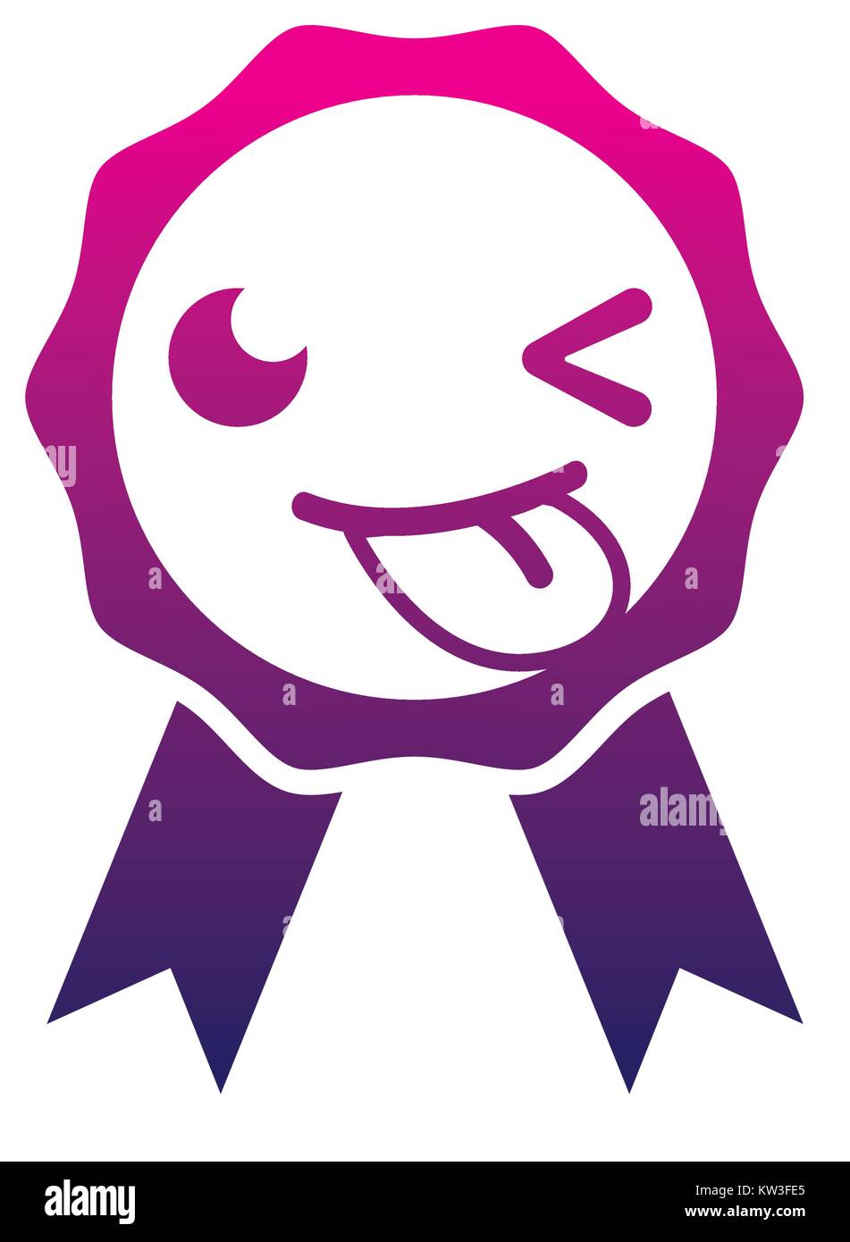 silhouette funny and cute medal prize kawaii vector illustration Stock ...