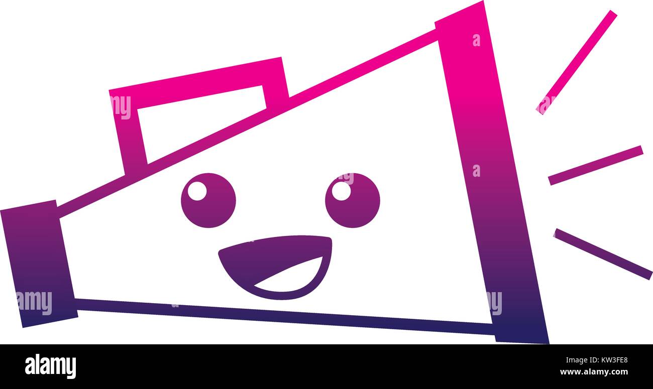 silhouette happy and cute megaphone object kawaii vector illustration ...